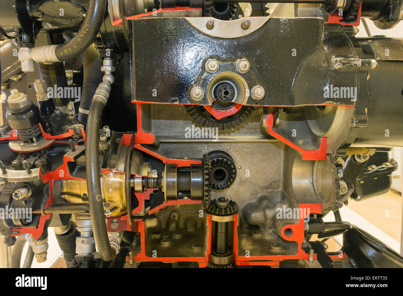 detailed exposition of the old piston aircraft engine Stock Photo - Alamy