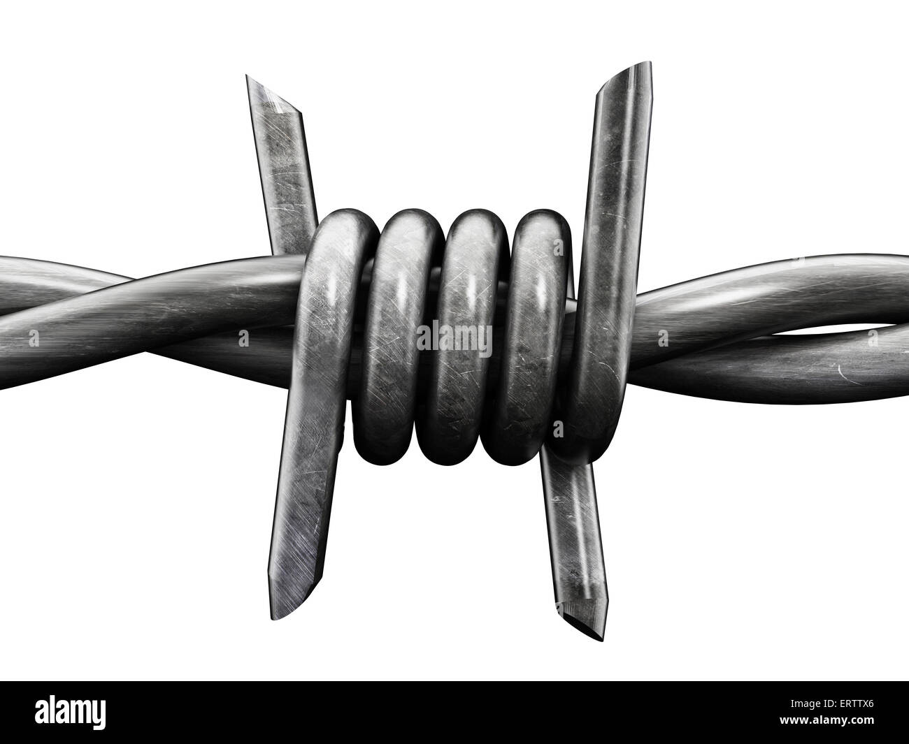 Barbed wire isolated on white background Stock Photo - Alamy