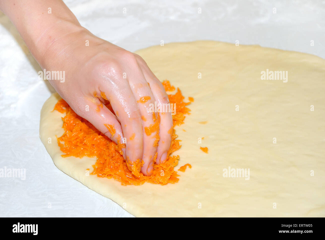 Ancient way of manual preparation of buns Stock Photo - Alamy