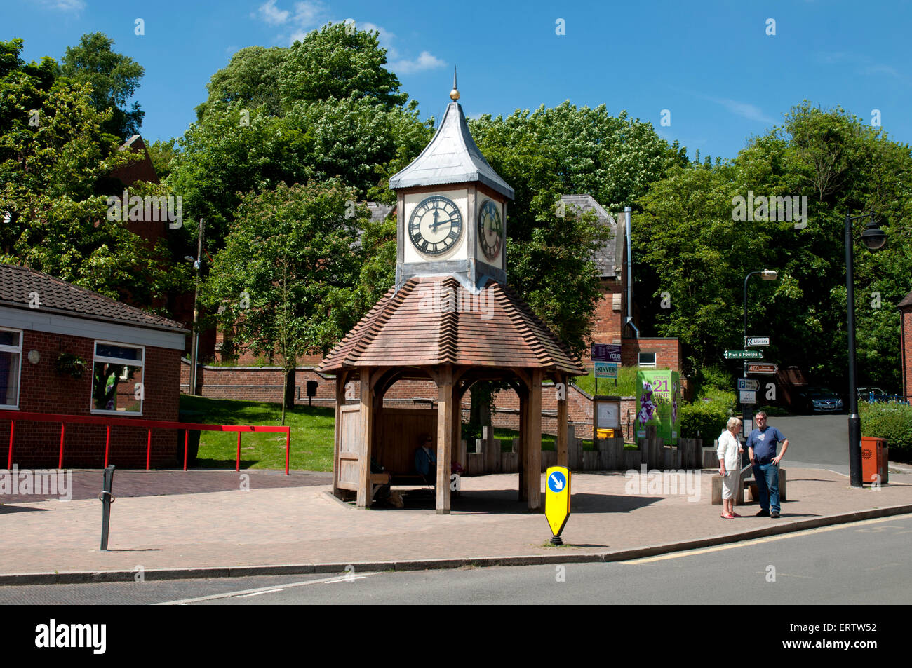 The clock tower, High Street, Kinver, Staffordshire, England, UK Stock ...