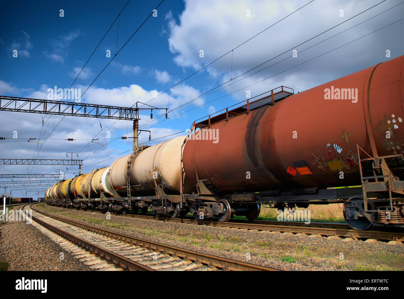 The train transports tanks with oil and fuel Stock Photo - Alamy