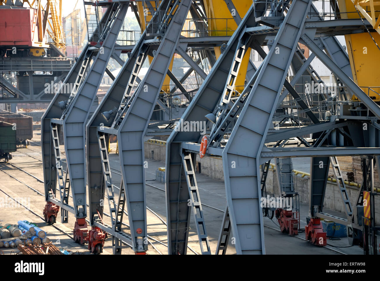 The area in port for loading ships Stock Photo - Alamy