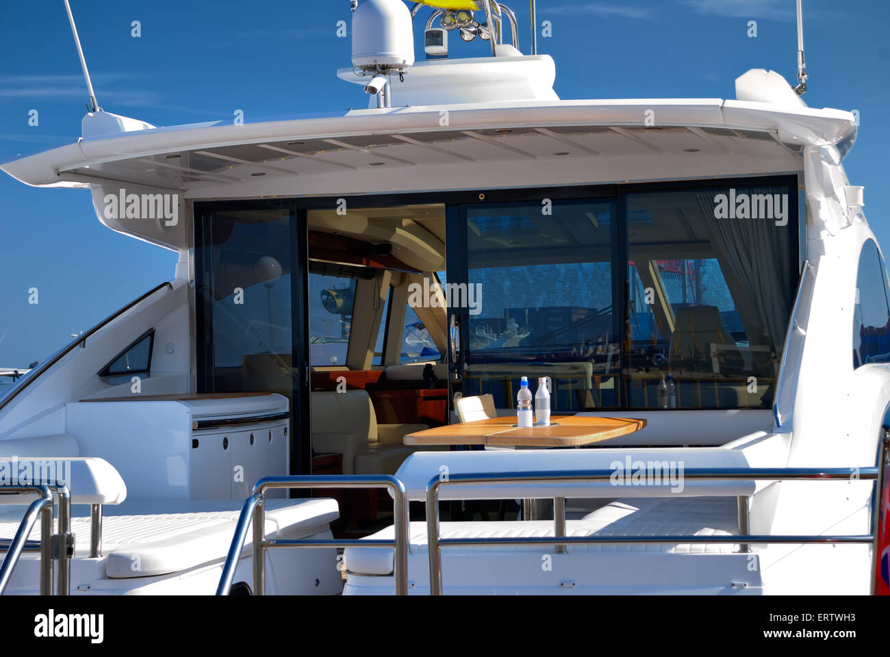 View of rear section of a yacht Stock Photo - Alamy