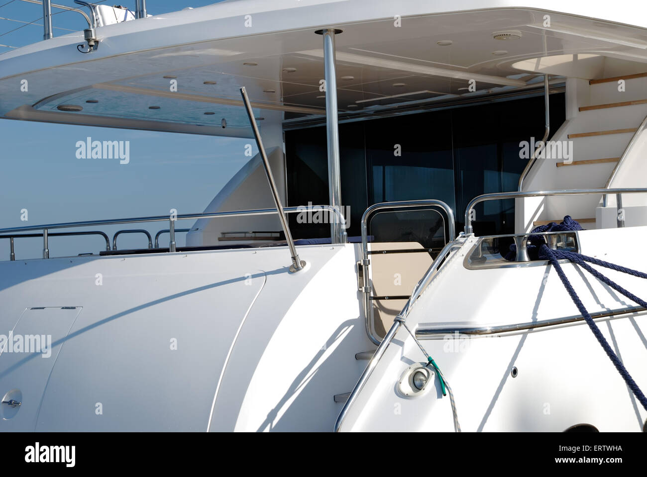 View of rear section of a yacht Stock Photo - Alamy