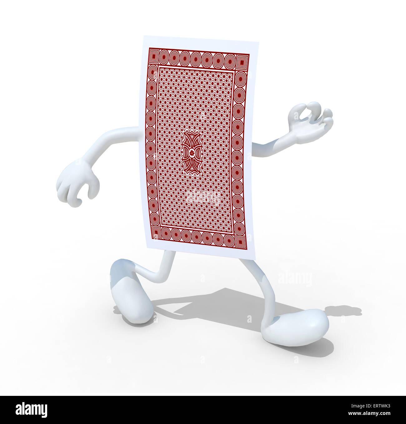 playing card with arm and legs that walk, isolated 3d illustration ...