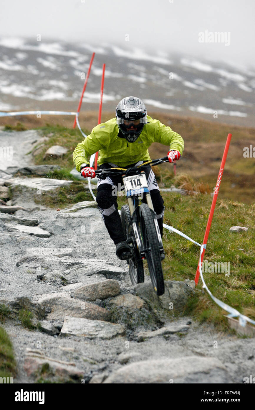 Smauel Bull (RSA) during a practice run ahead of the elite mens dh race ...