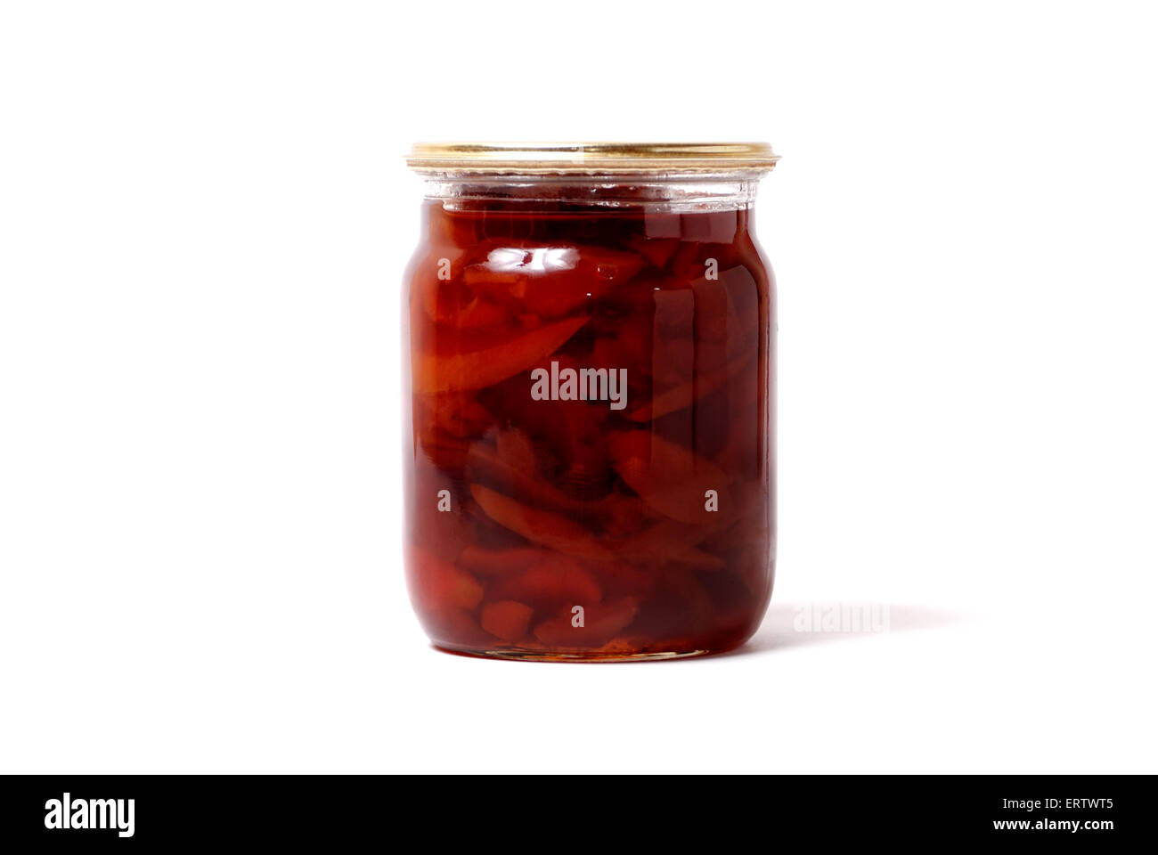 Preserve of quince jam in glass isolated on white Stock Photo - Alamy