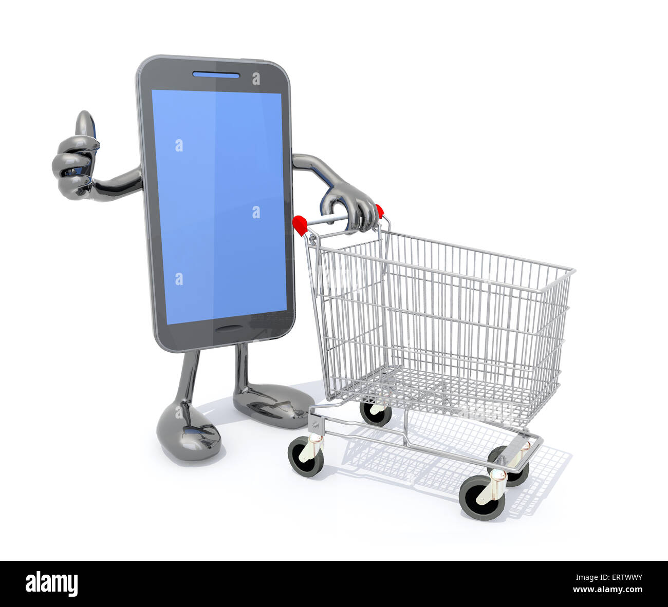 Supermarket shopping customer smartphone Cut Out Stock Images ...