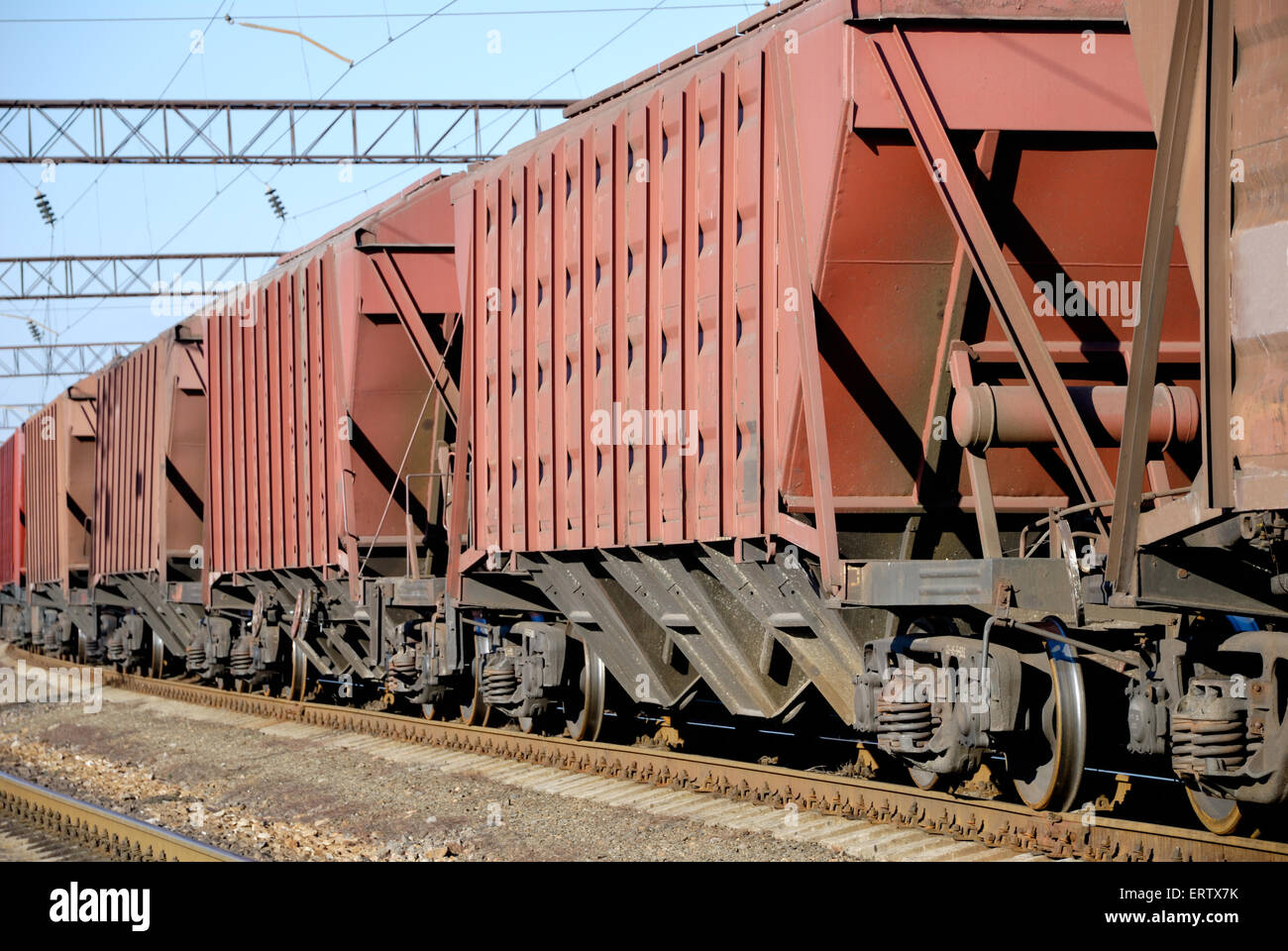 The train transportation of cargoes by rail Stock Photo - Alamy