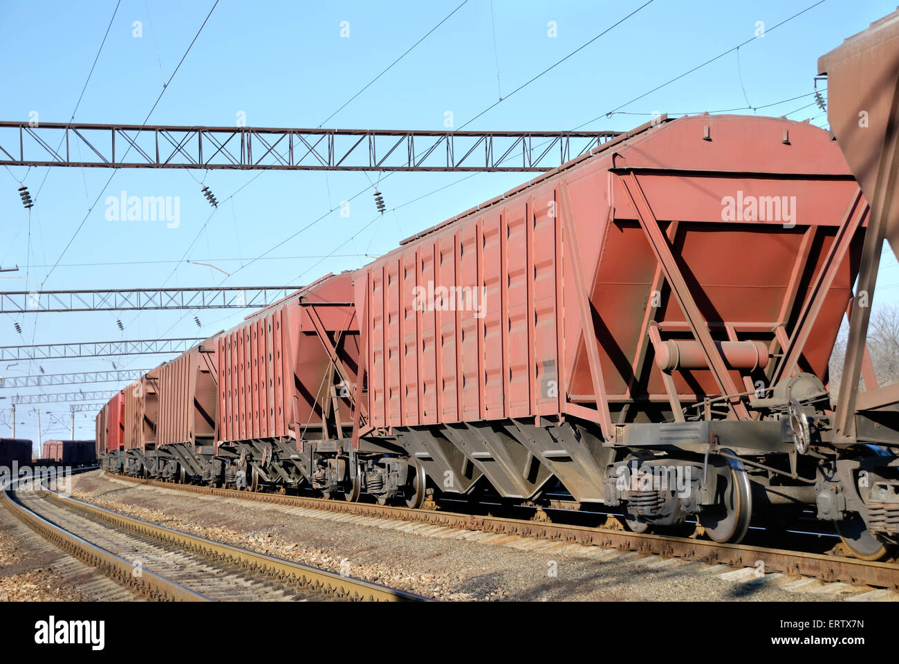 The train transportation of cargoes by rail Stock Photo - Alamy