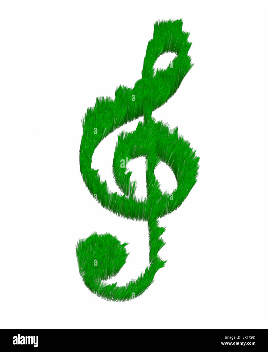 musical note clef symbol made from green grass isolated 3d illustration ...