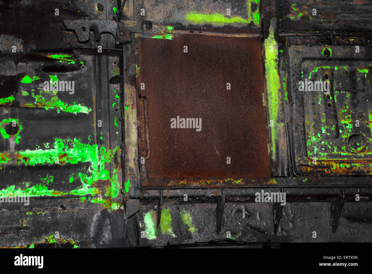 Background in toxic style on a metal surface Stock Photo - Alamy
