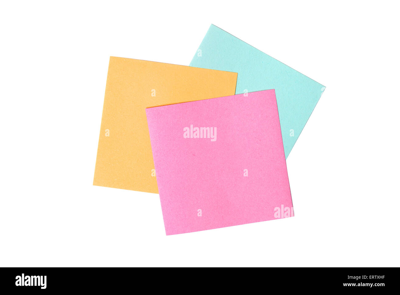 Three blank notes isolated on white background Stock Photo - Alamy