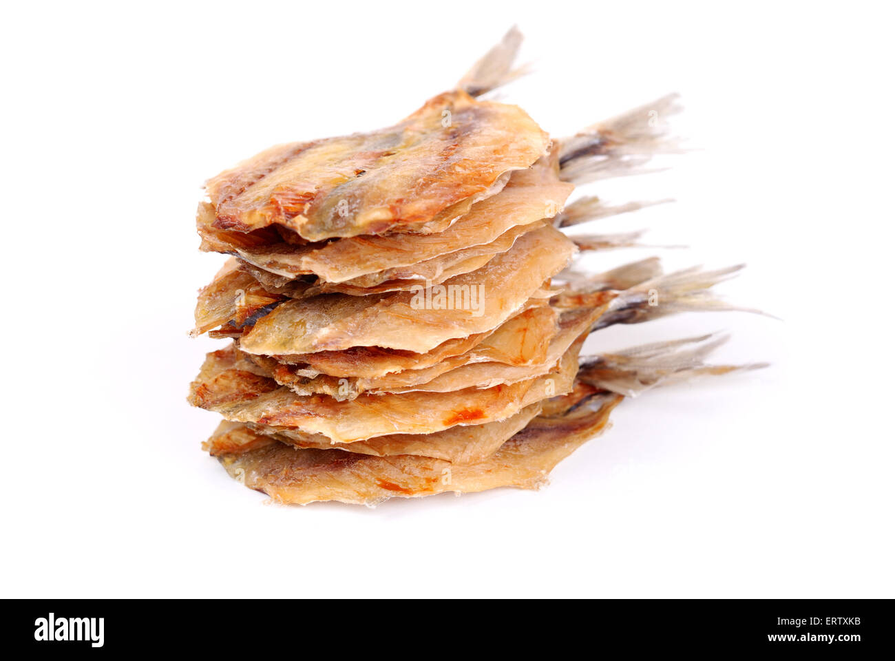 Stack of fish isolated on white background Stock Photo - Alamy