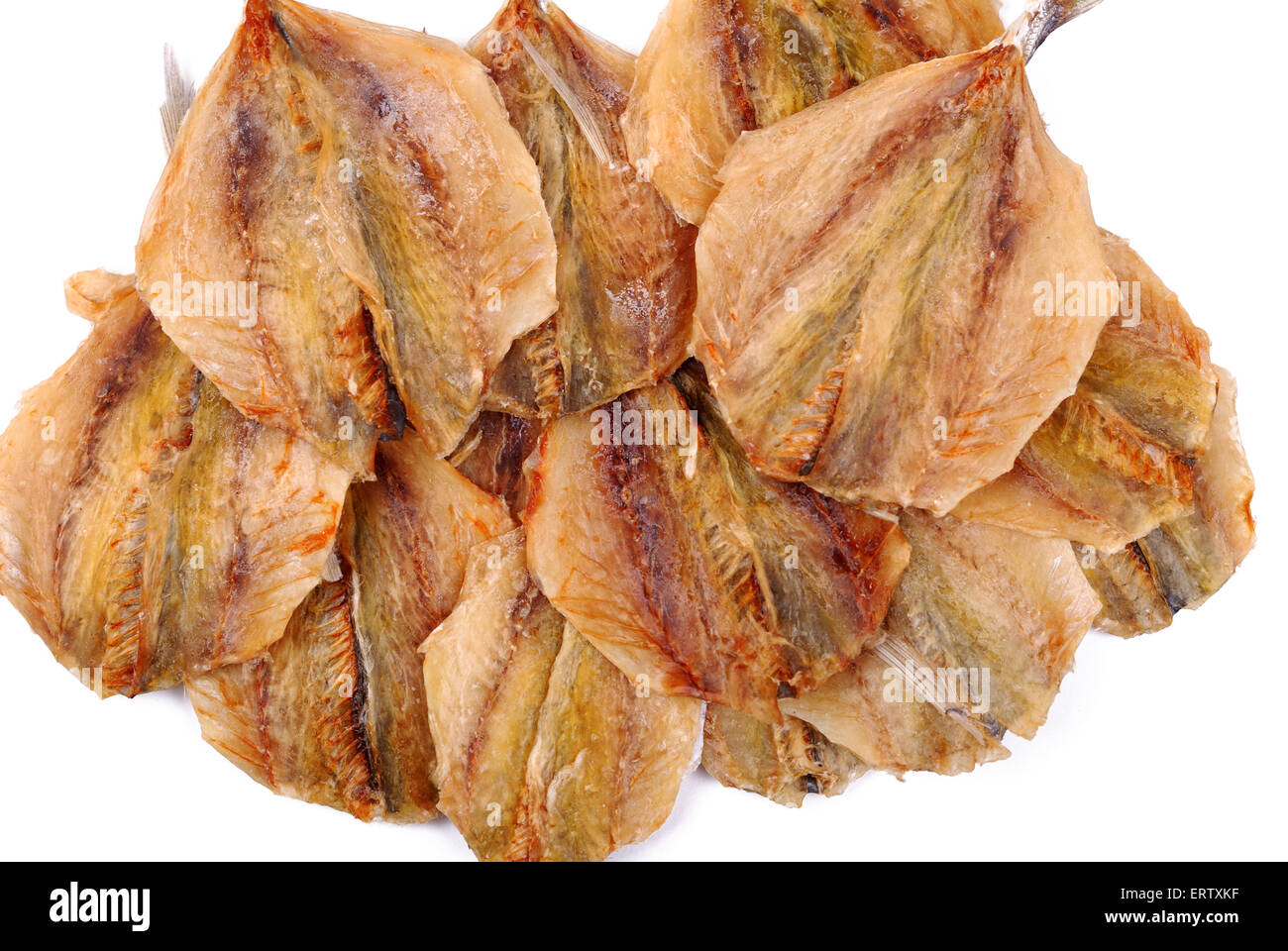 Stack of fish isolated on white background Stock Photo - Alamy