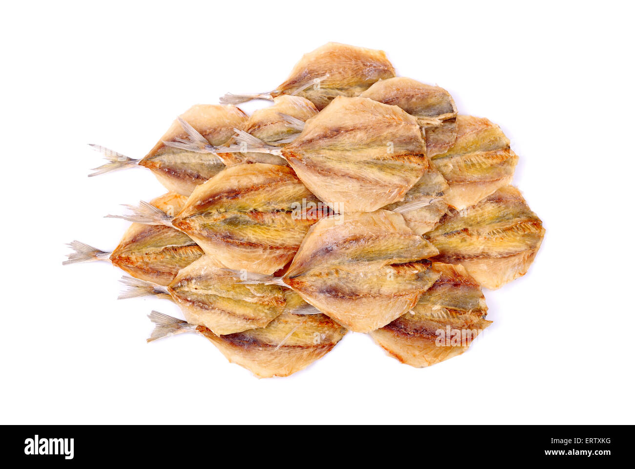 Stack of fish isolated on white background Stock Photo - Alamy