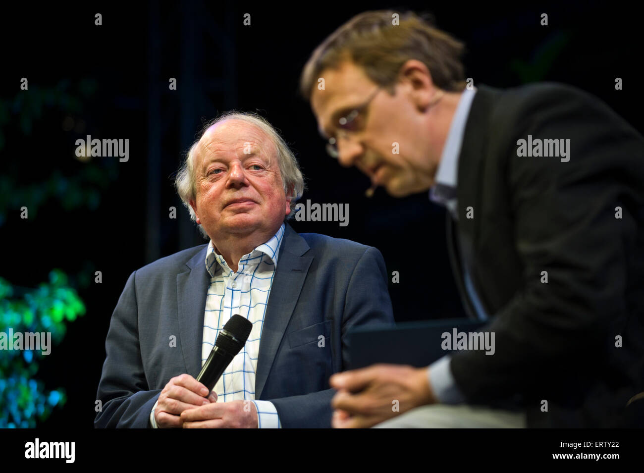 John Sergeant speaking on stage at Hay Festival 2015 Stock Photo - Alamy