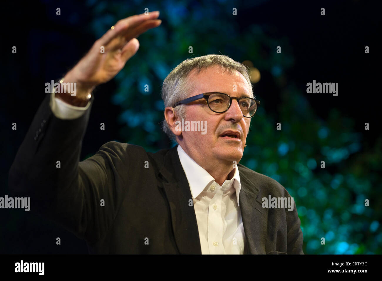 John Gray political philosopher, author and academic speaking on stage ...