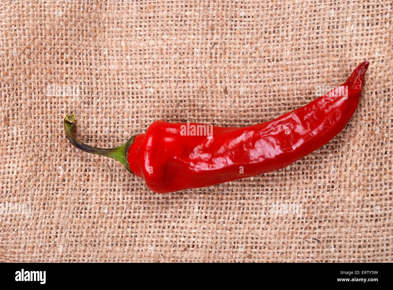 Red hot chili pepper on a rough sackcloth Stock Photo - Alamy