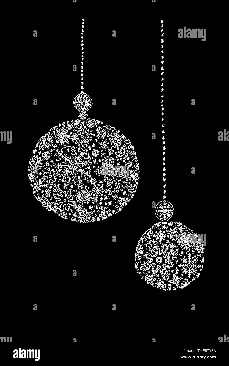 Set decorated christmas tree Black and White Stock Photos & Images - Alamy
