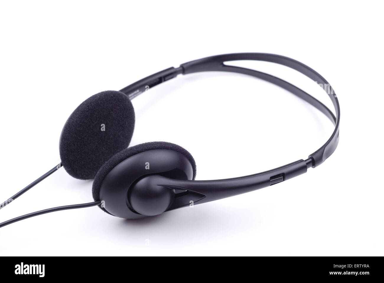 The black generic headphones isolated on white Stock Photo - Alamy