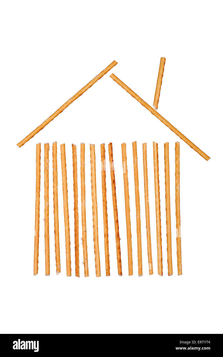 House symbol made from salted breadsticks isolated Stock Photo - Alamy