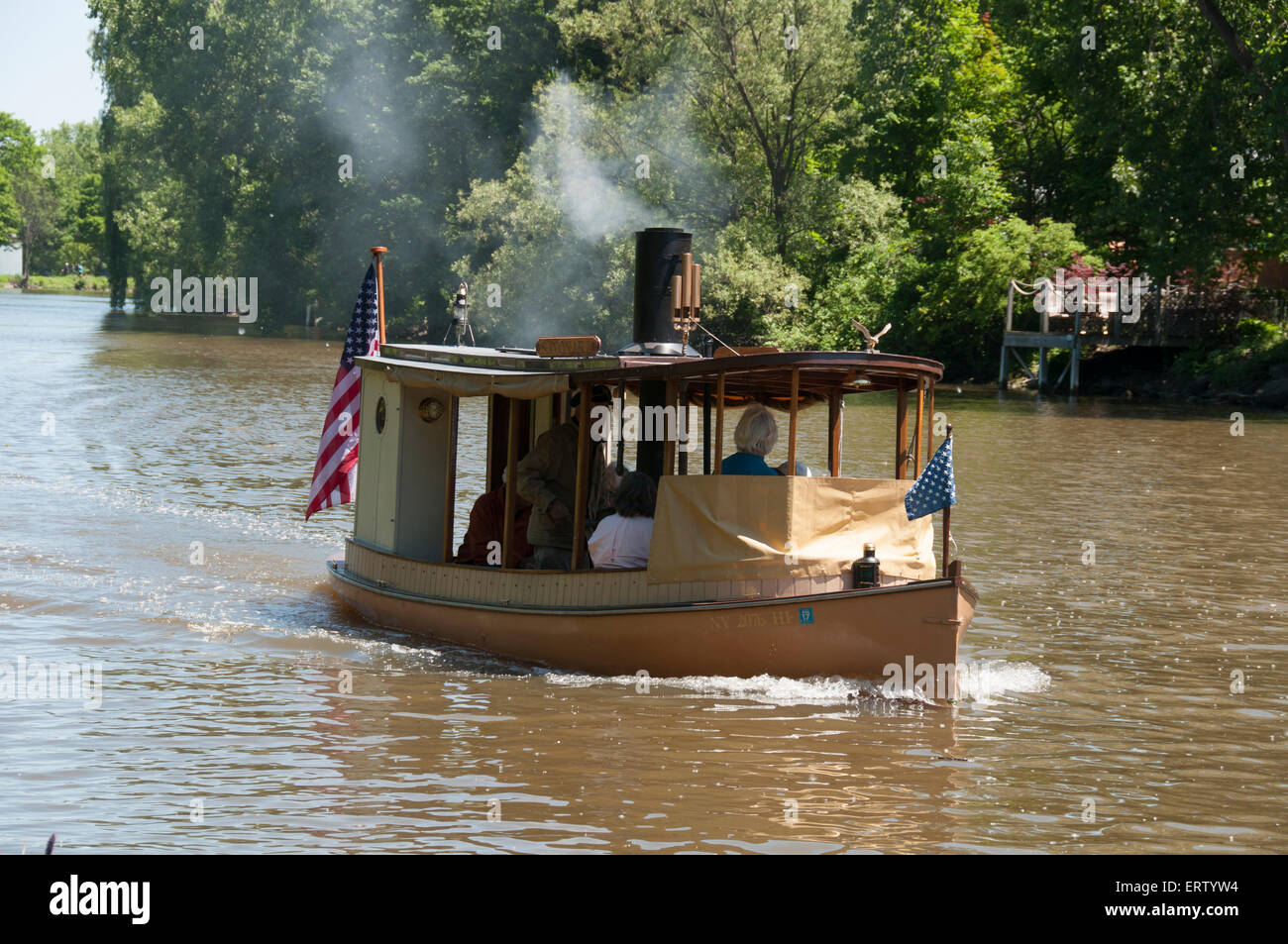 Steam powered boat on Erie Canal Stock Photo - Alamy