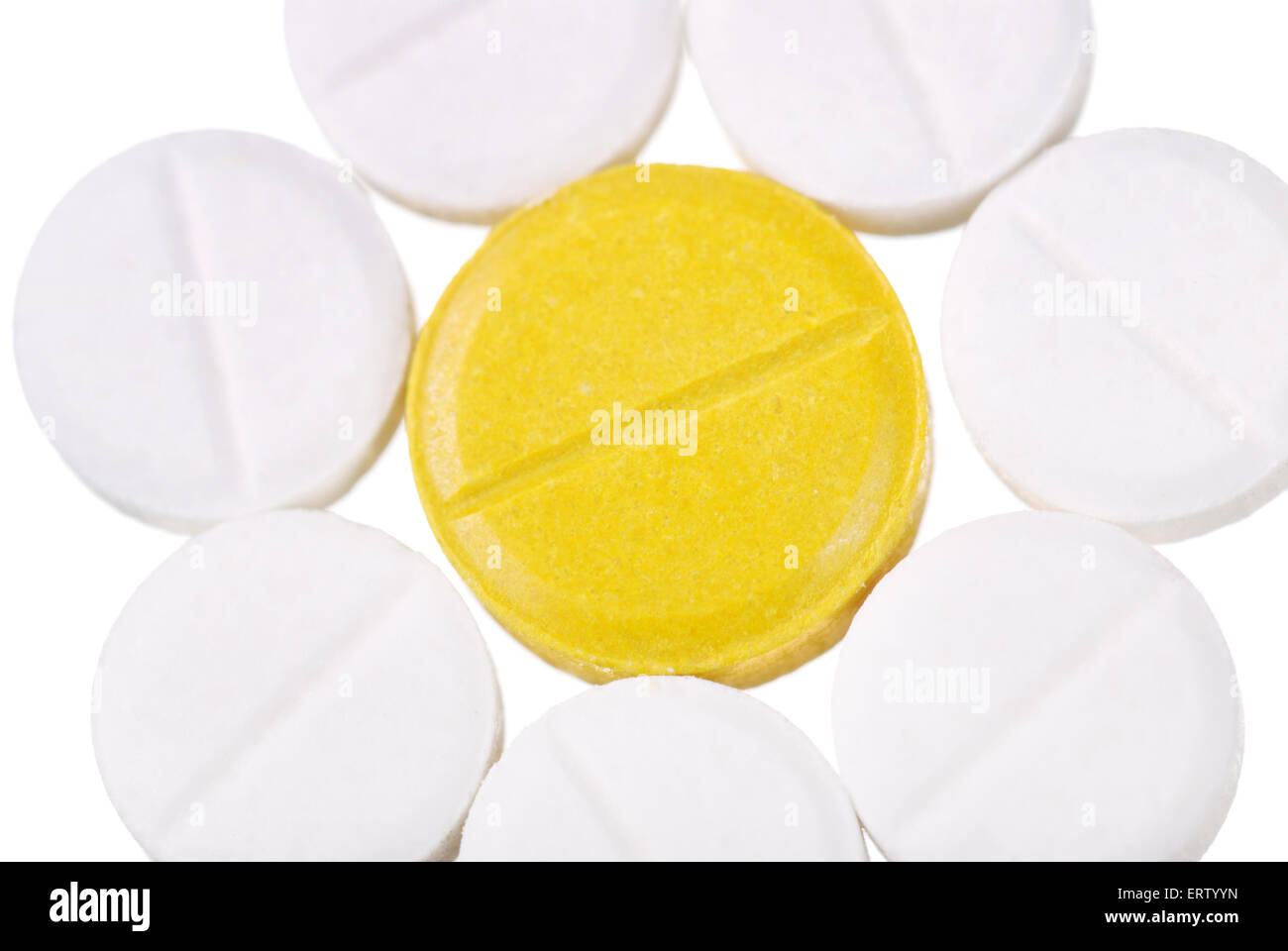 Various tablets and vitamins isolated on white Stock Photo - Alamy