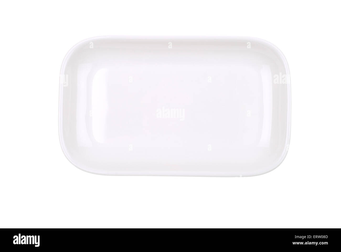 The rectangular white dish isolated on white Stock Photo - Alamy