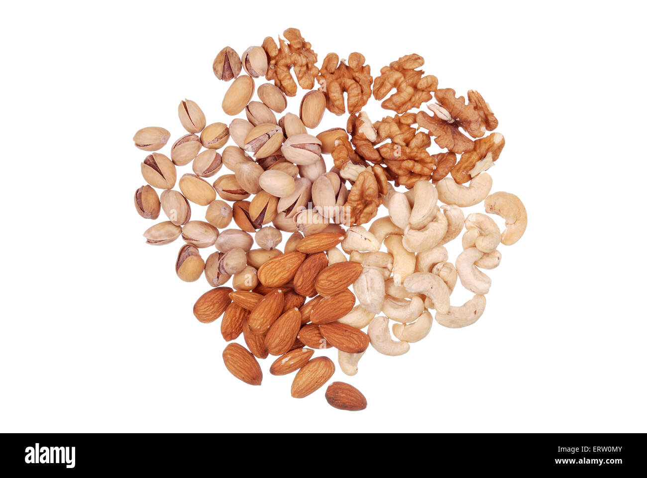 Handful of various nuts isolated on white Stock Photo - Alamy