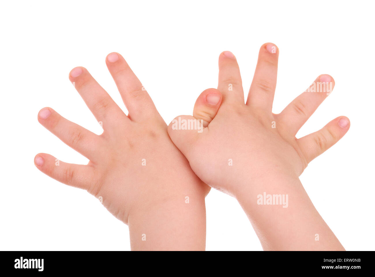 Children's hand isolated on white background Stock Photo - Alamy