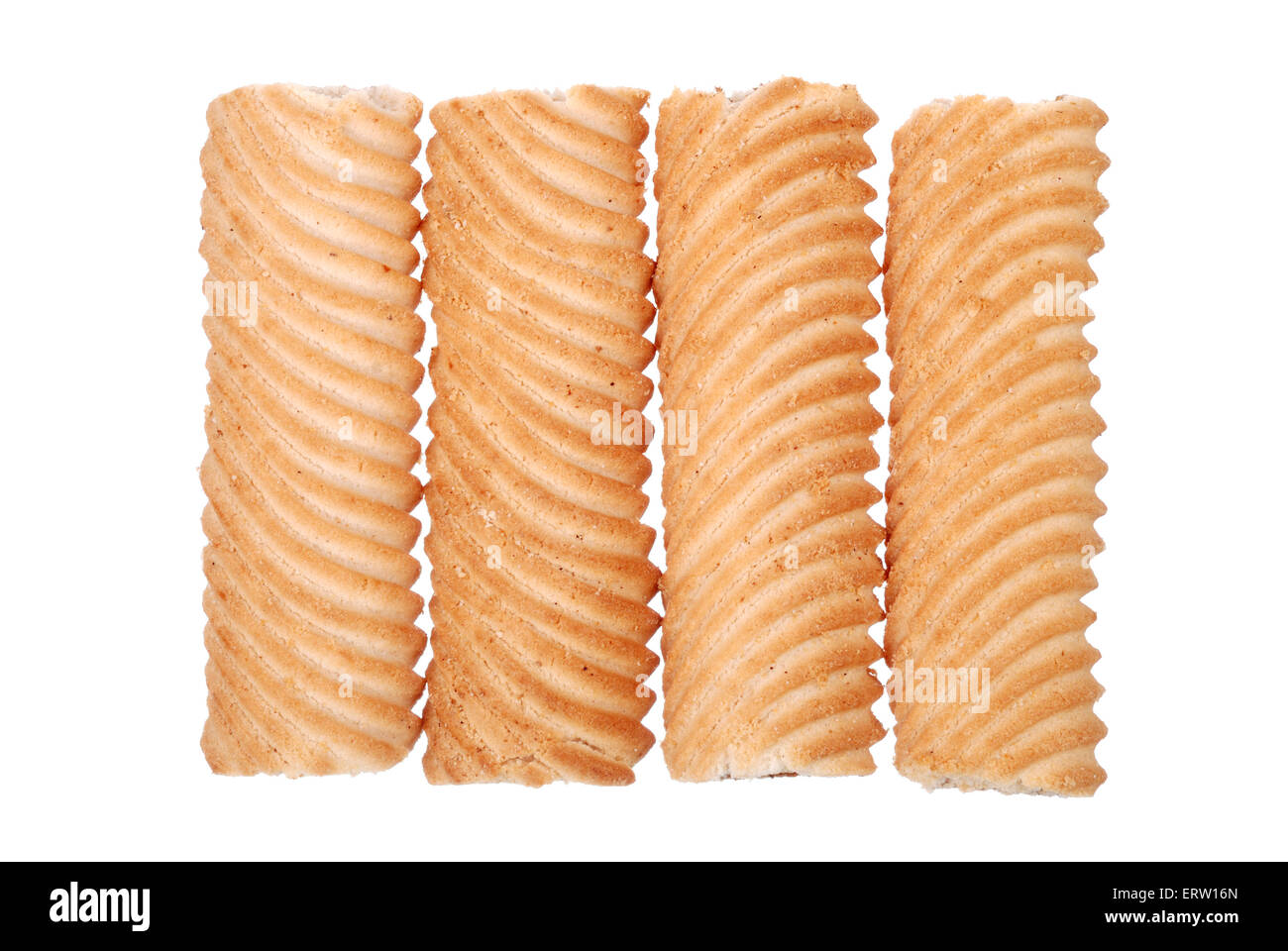 Four fresh biscuits isolated on white background Stock Photo - Alamy