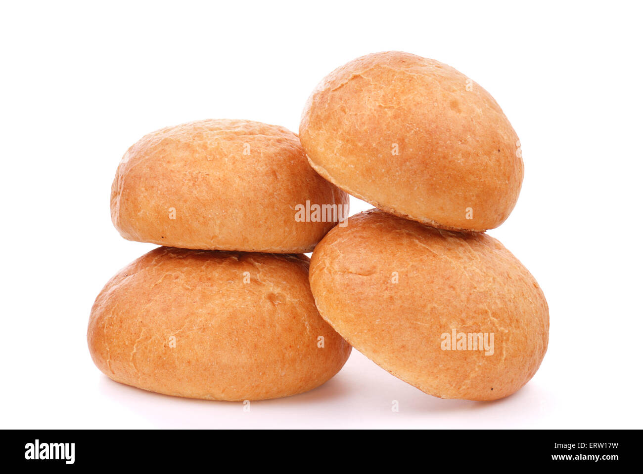 Three fresh buns isolated on white Stock Photo - Alamy