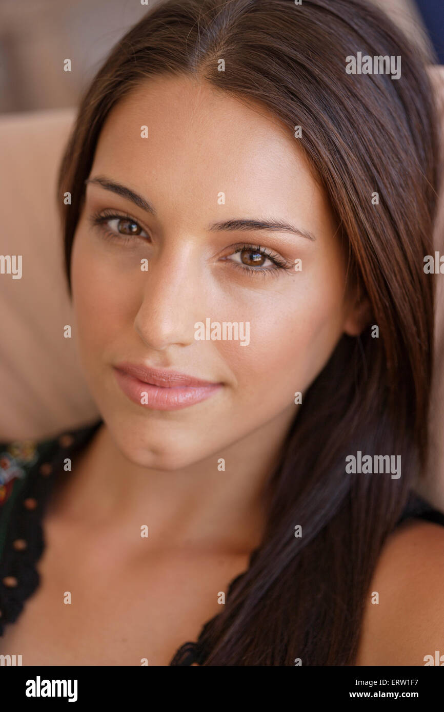 Portrait woman brown hair hi-res stock photography and images - Alamy