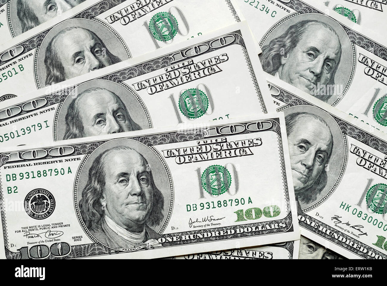 background of american dollars banknote of hundreds Stock Photo - Alamy