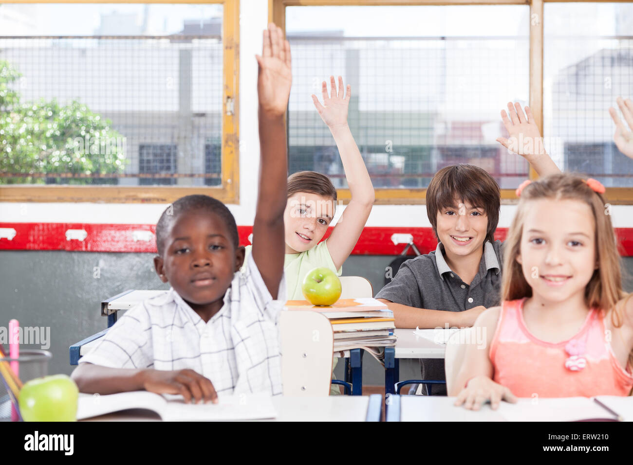 Boys in the class room Stock Photo - Alamy