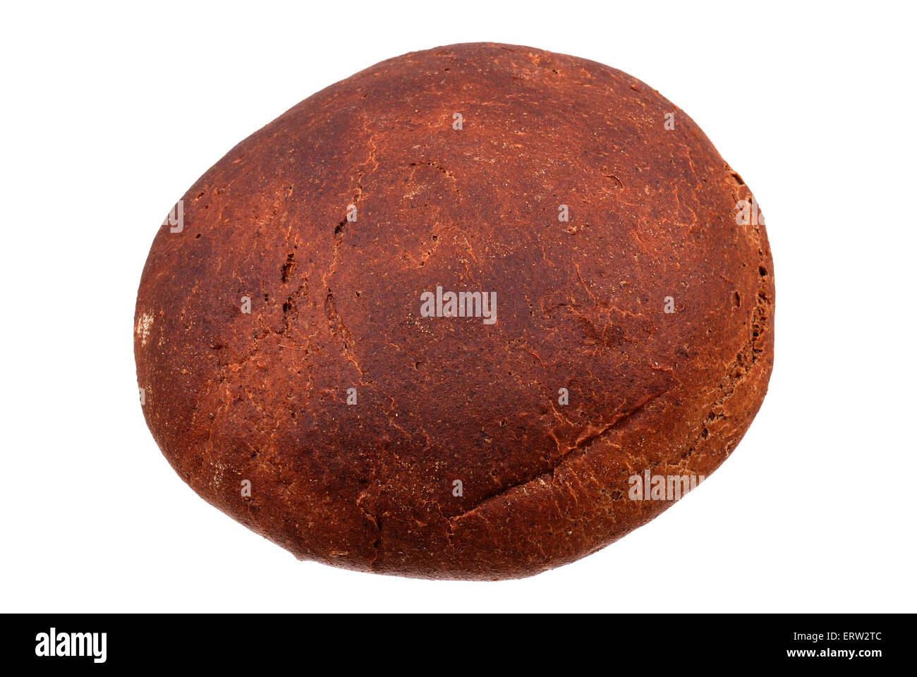 Whole round rye bread isolated on white Stock Photo - Alamy