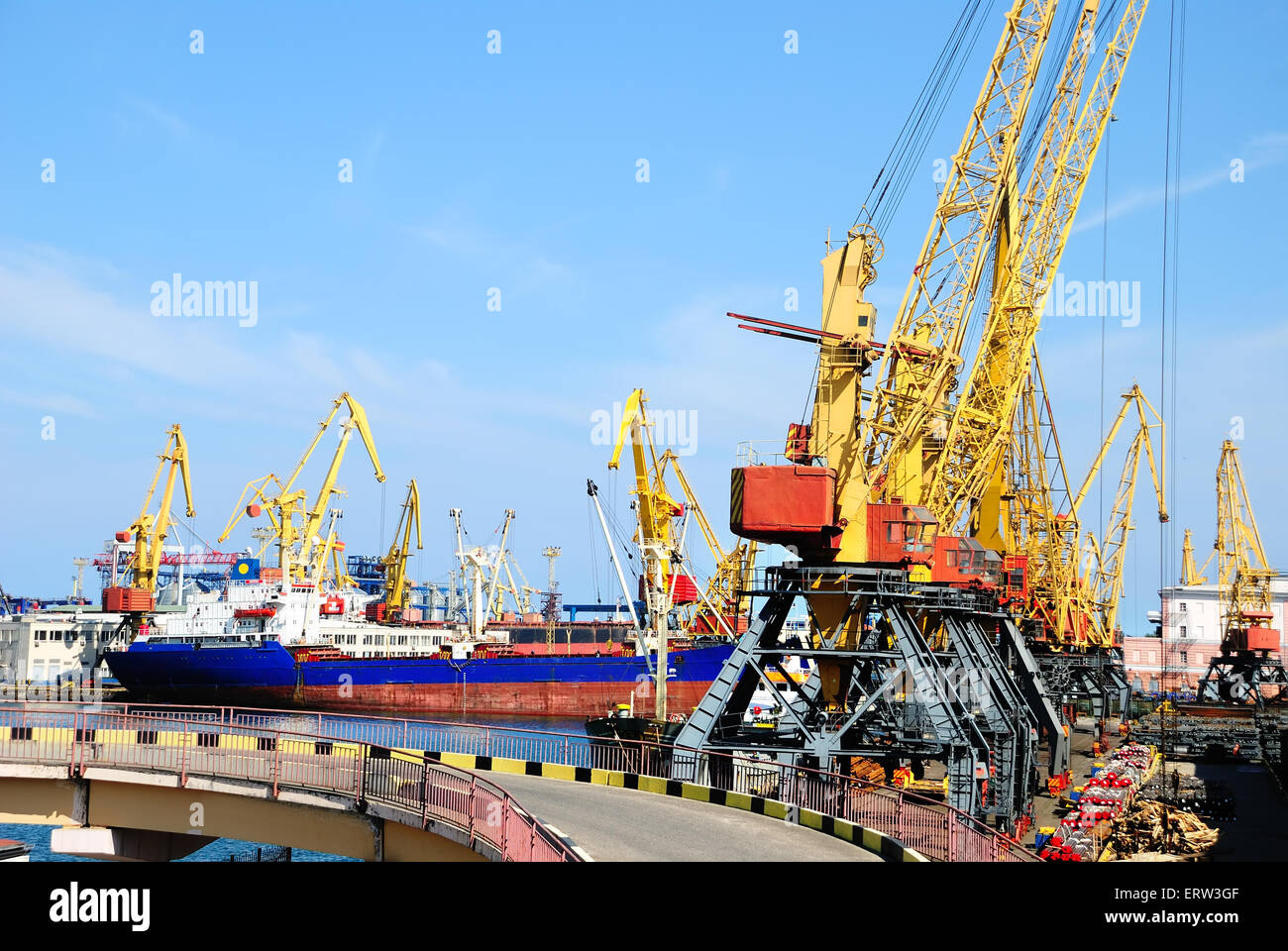 Port warehouse with containers and industrial cargoes Stock Photo - Alamy