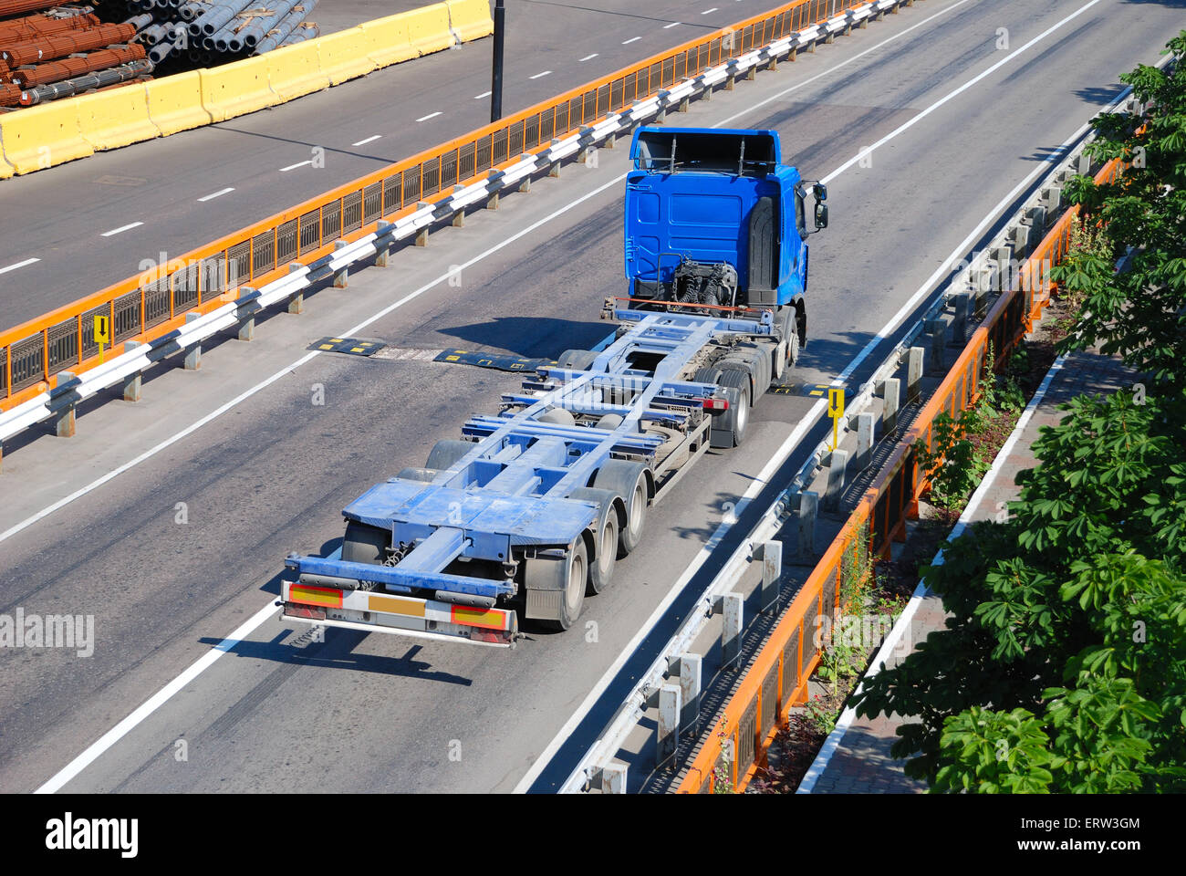 Transportation of cargoes by lorry and railroad Stock Photo - Alamy