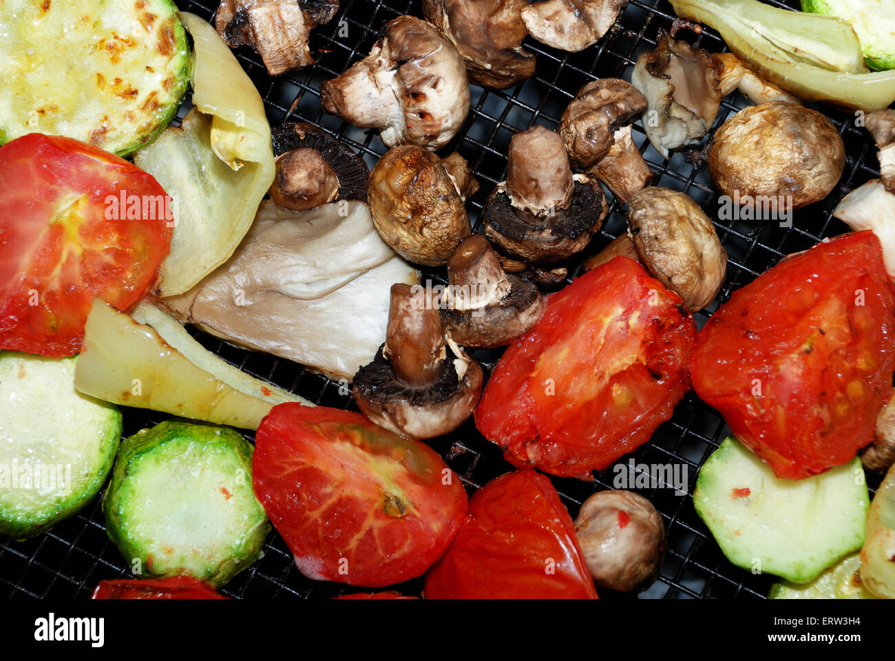 Barbeque from vegetables prepares on fire Stock Photo - Alamy