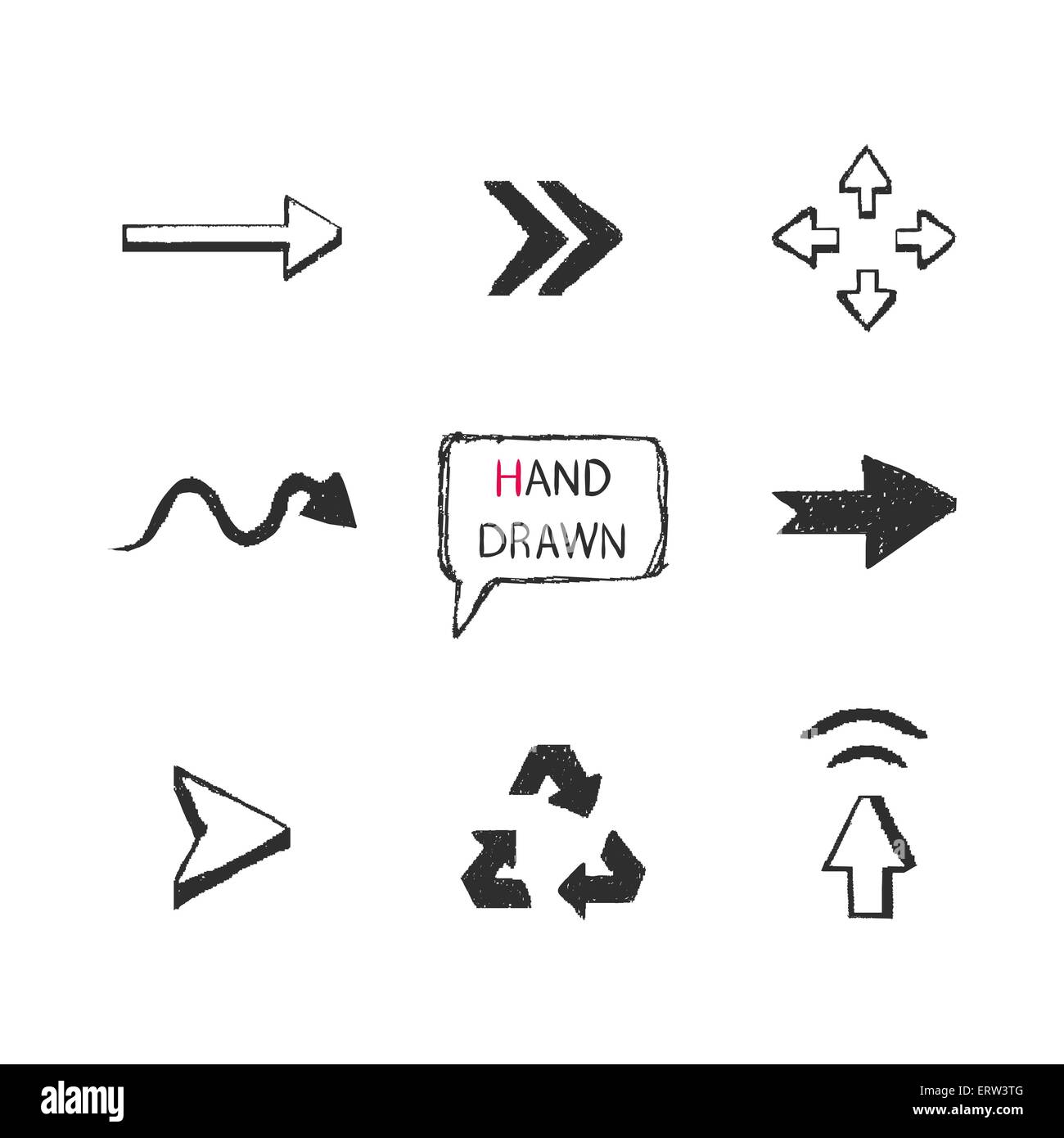 Hand drawn arrows design hi-res stock photography and images - Alamy