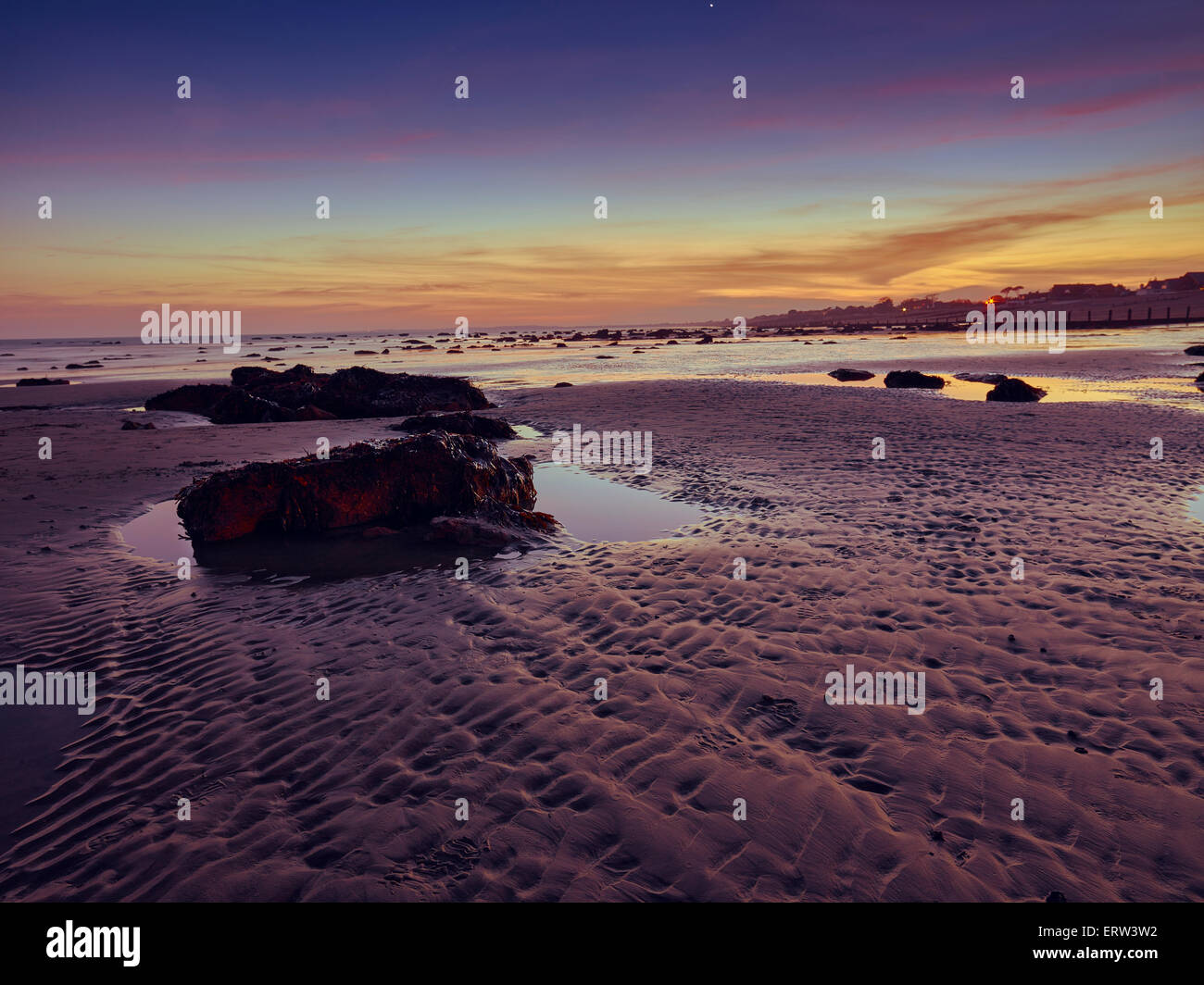 Bognor Regis beach after sunset Stock Photo - Alamy