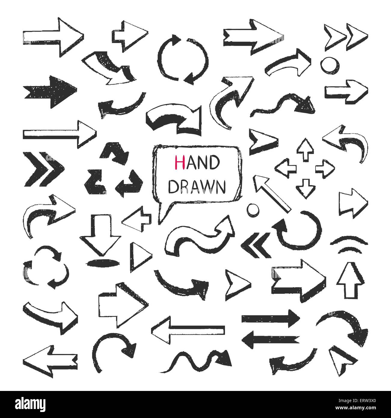 Hand Drawn arrows big set Stock Vector Image & Art - Alamy
