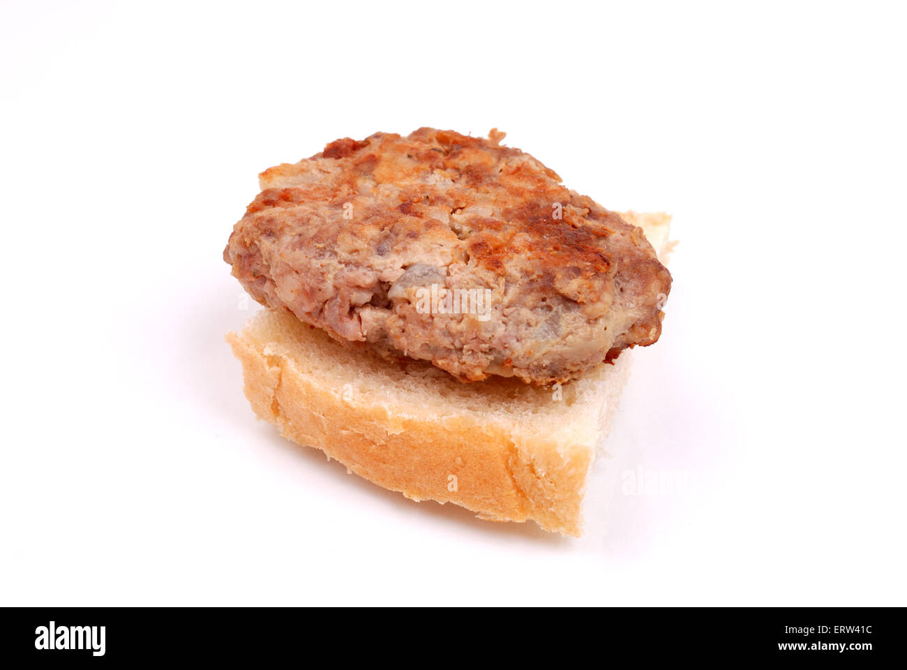 meat formed into a ball on a small bread Stock Photo - Alamy