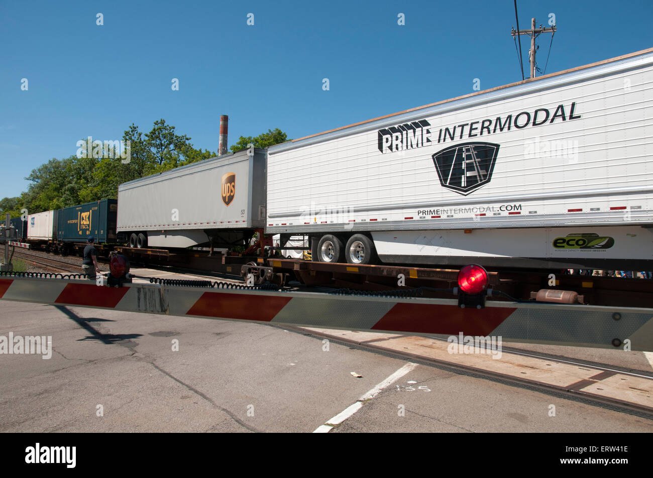 Freight train crossing hi-res stock photography and images - Alamy