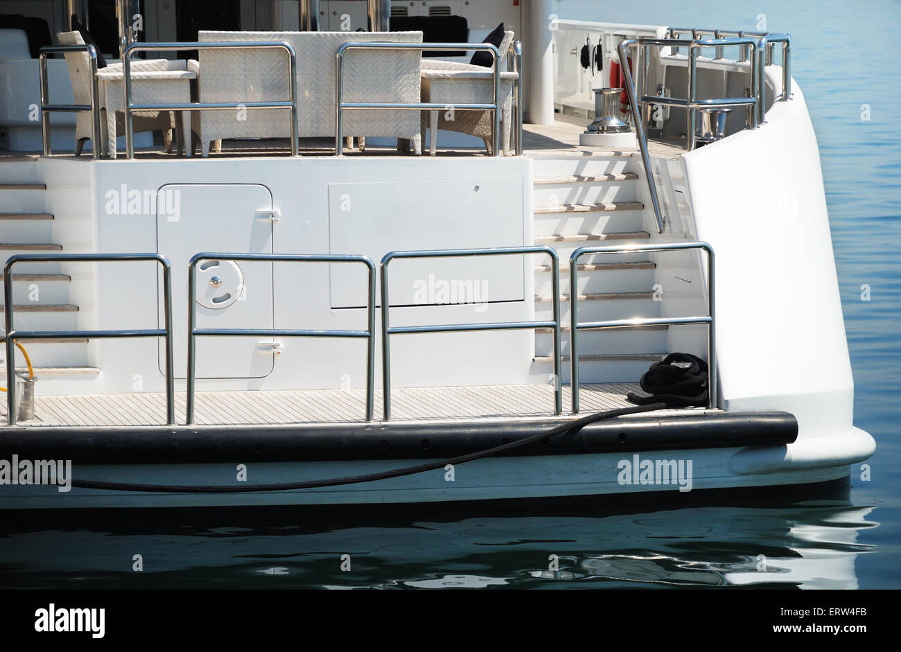 View of rear section of a yacht Stock Photo - Alamy