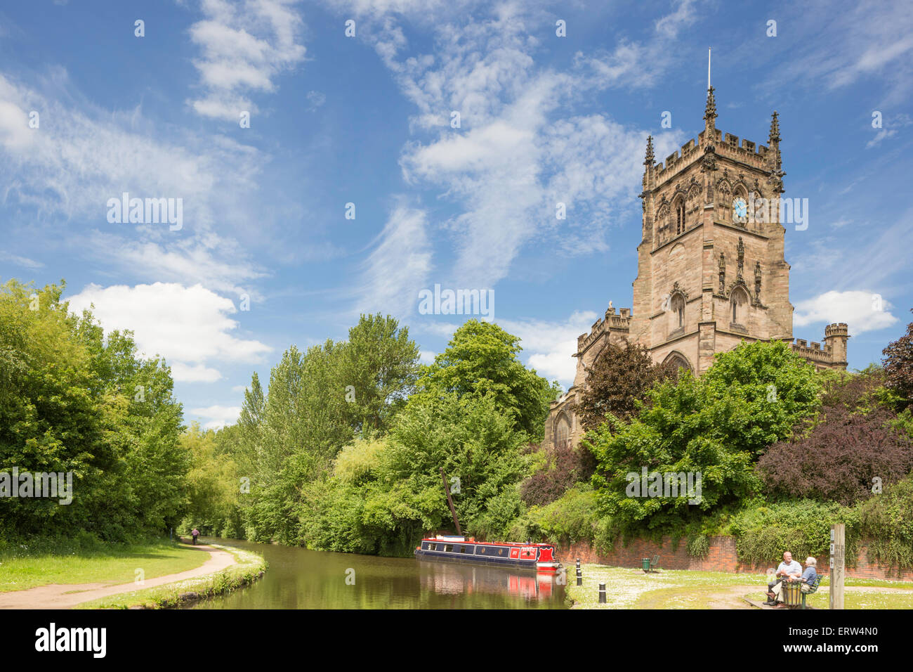 The Staffs and Worcester Canal and St Mary and All Saints' Church ...