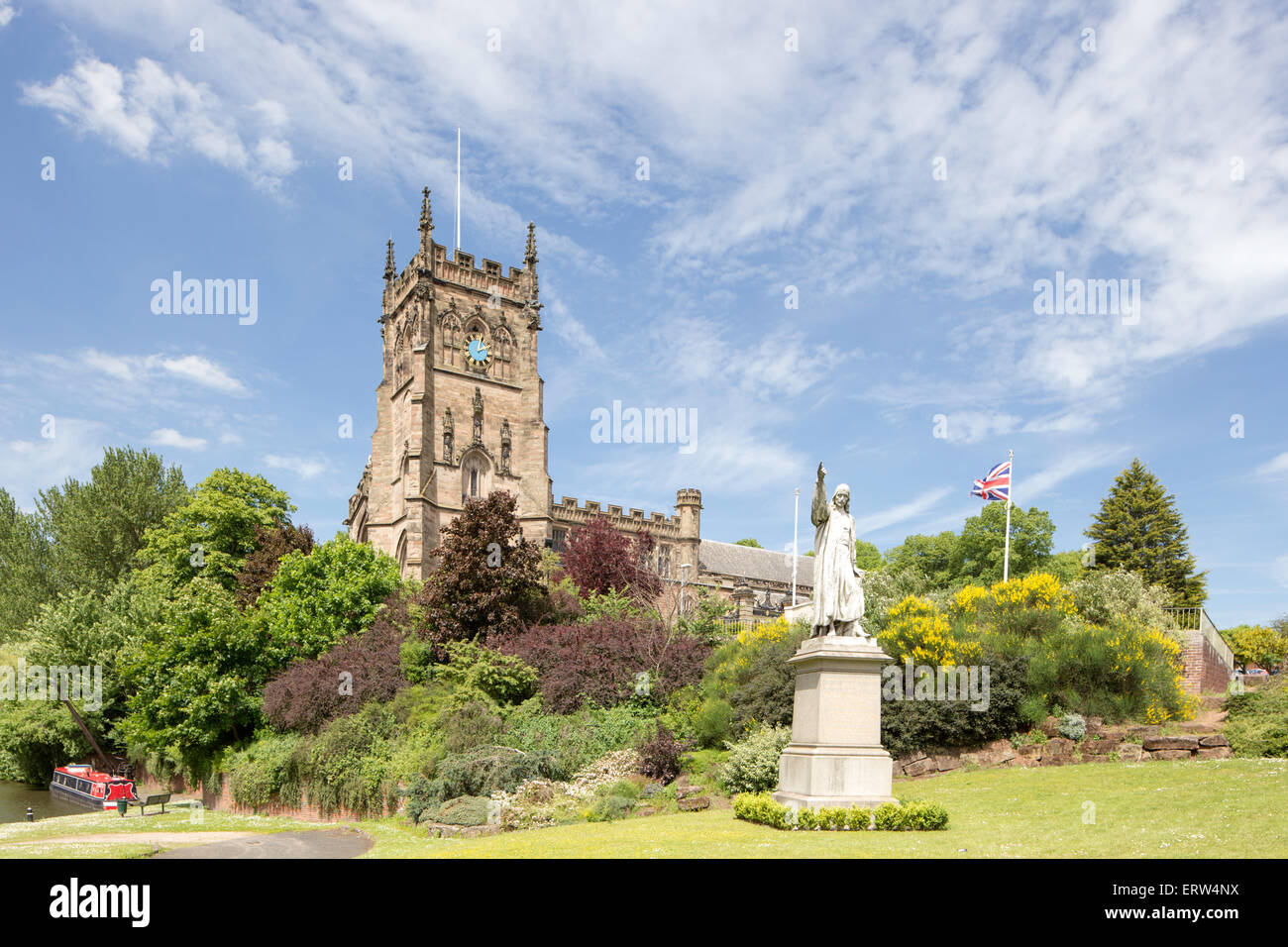 The Staffs and Worcester Canal and St Mary and All Saints' Church ...