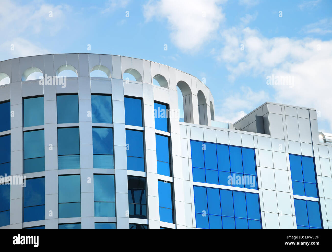 The blue facade of a modern building Stock Photo - Alamy