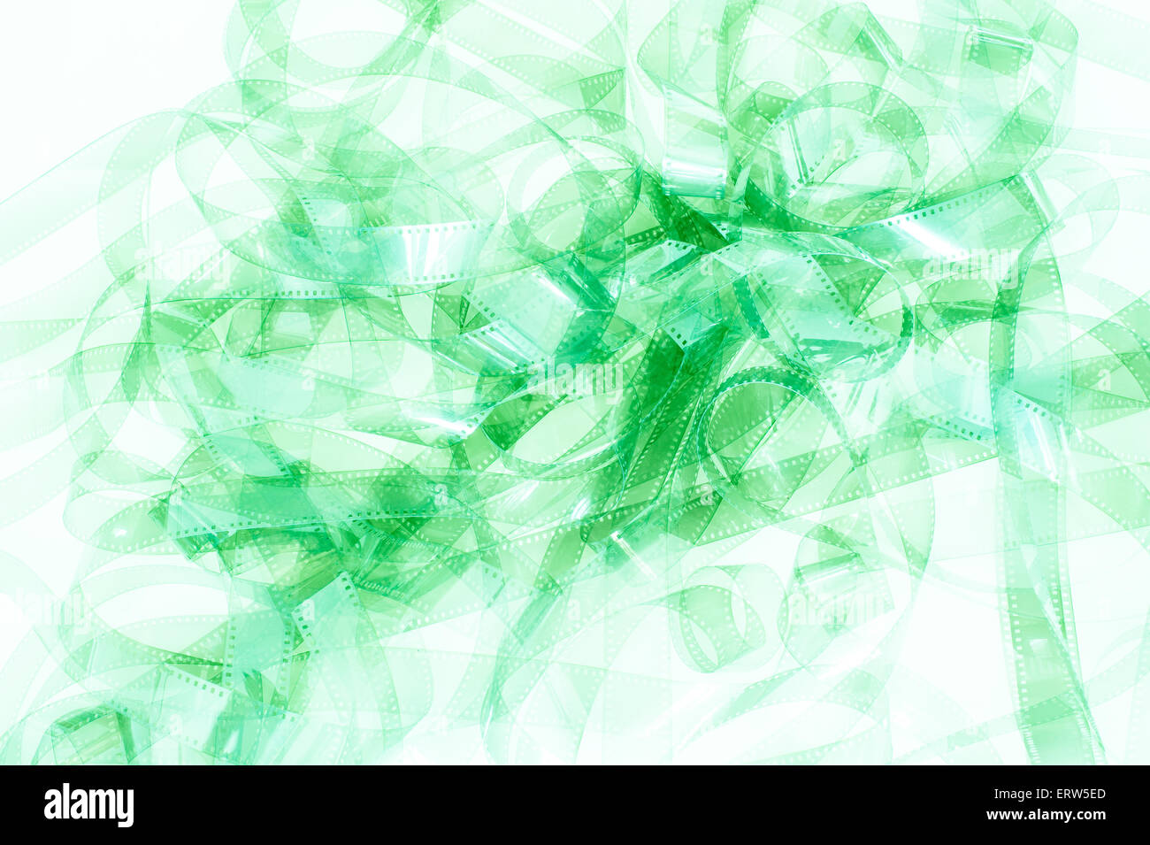 35mm unrolled movie green filmstrip blank frames texture background ...